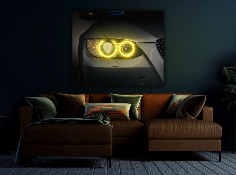 Car Neon Light Sign, Car Wall Art Lighted, Car Led Wall Decor, Car Led ...