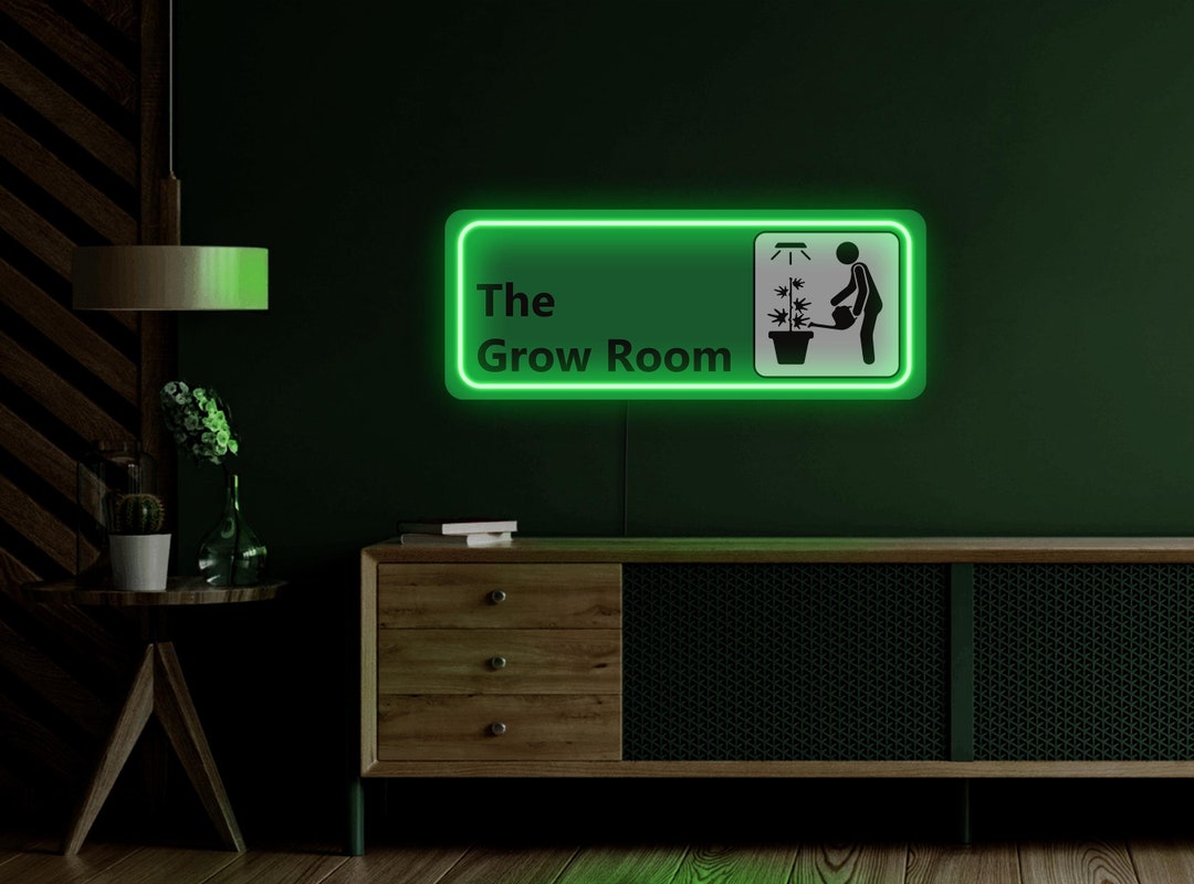The Grow Room Neon Sign, Growers Neon Sign, Growers Plaque, Marijuana ...