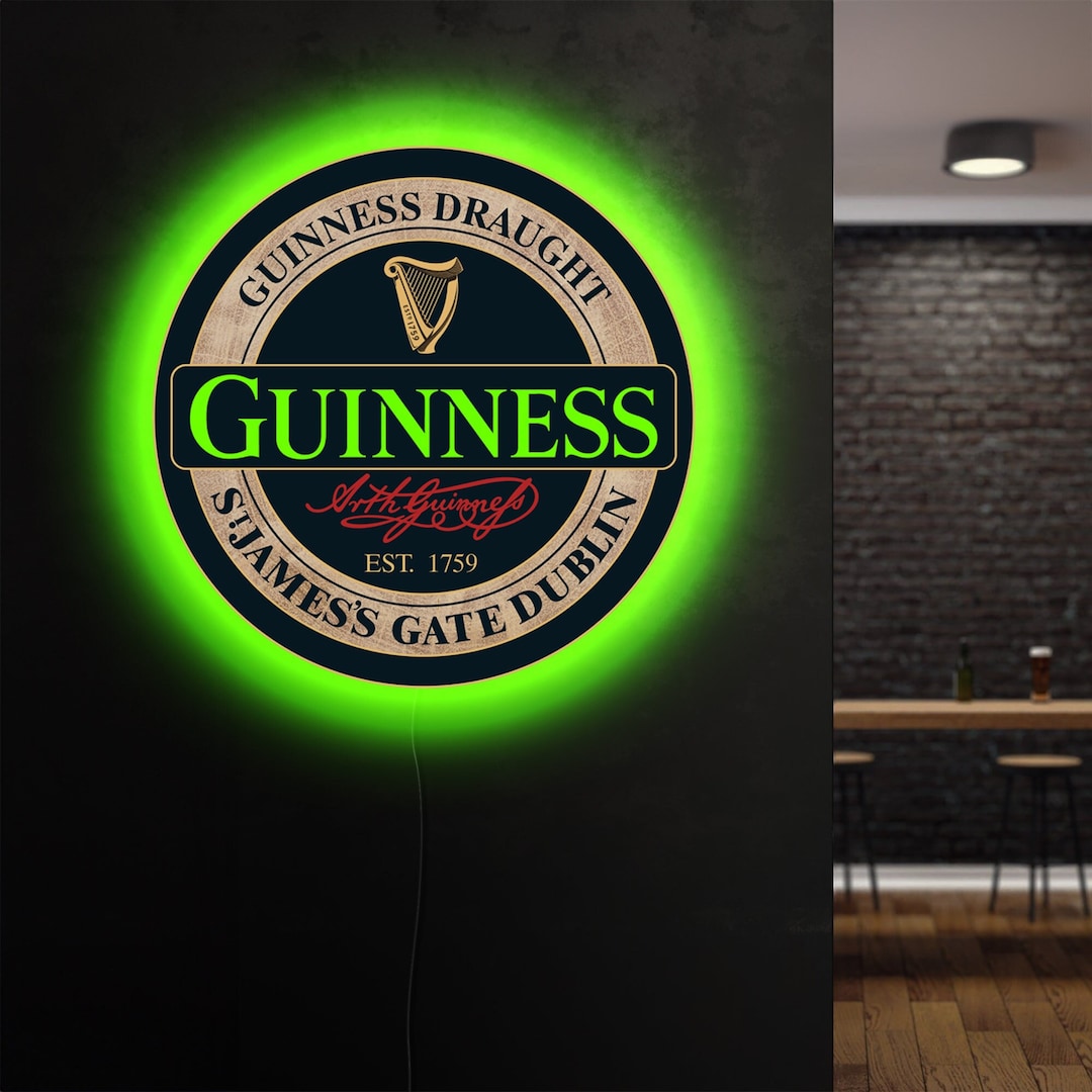Guinness Led Sign, Guinness Bar Decor, Guinness Neon Sign, Guinness ...