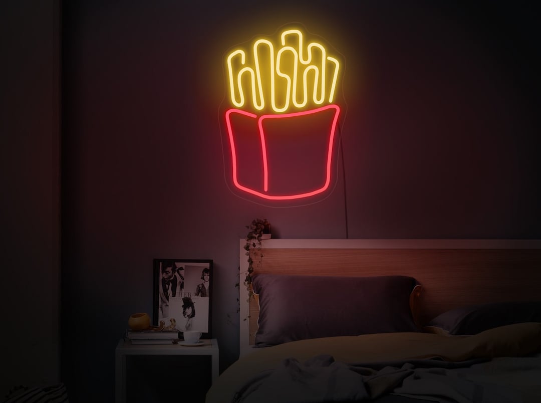 French Fries Neon Sign, French Fries Led, Food Neon, Potato Neon, Neon ...