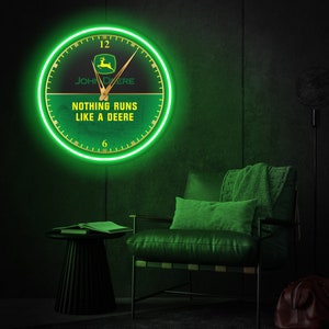 John Deere Wall Clock, John Deere Neon Clock, John Deere Led Sign, John ...
