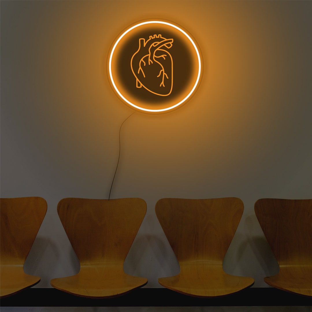 Human Heart Neon Sign Anatomical Heart Neon Heart Neon Sign - Etsy