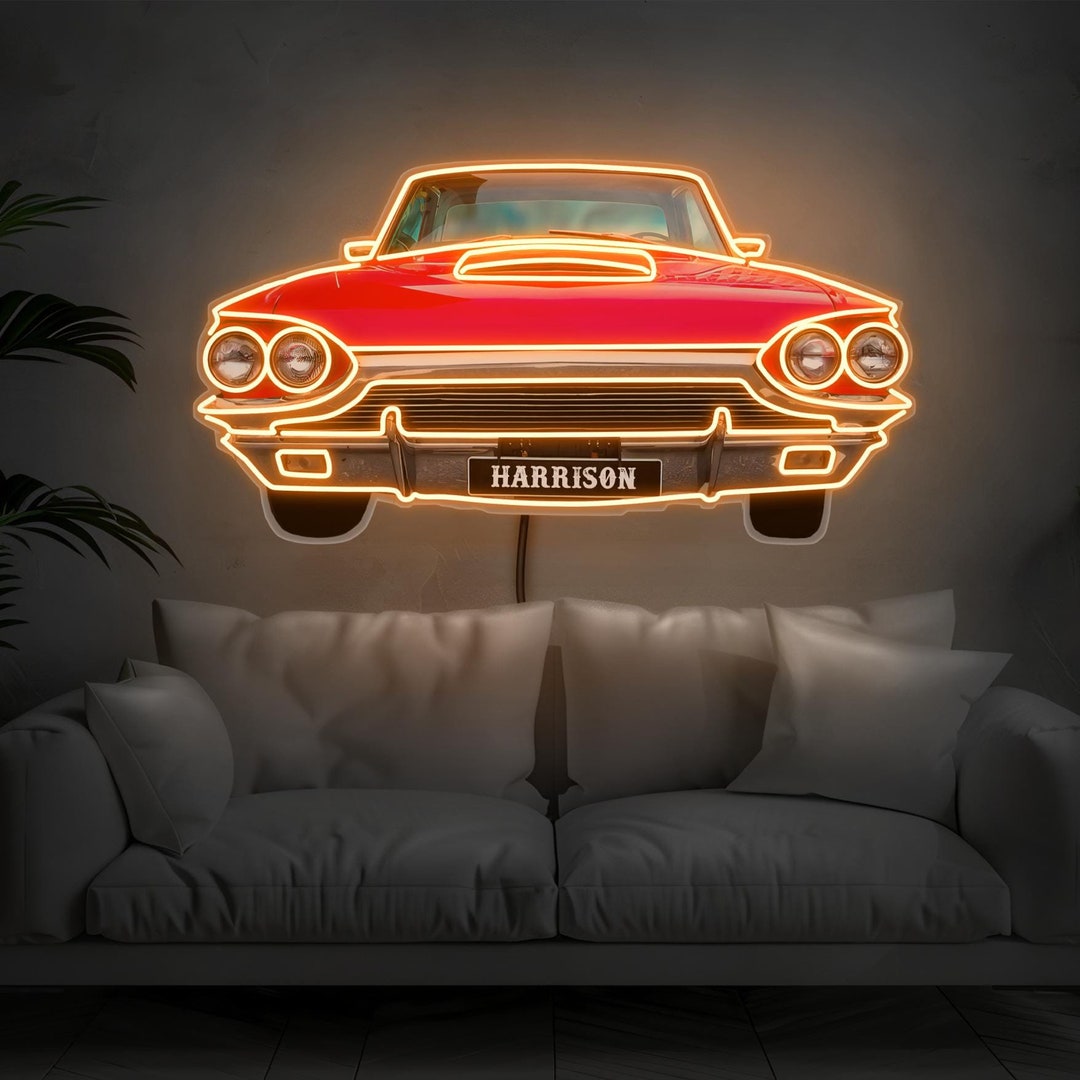 Retro Car Neon Sign, Car Led Sign, Old Car Light Sign, Garage Neon Sign ...