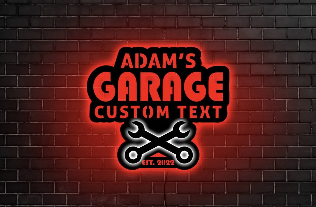Garage Neon Sign, Personalized Garage Sign, Custom Garage Neon Sign ...