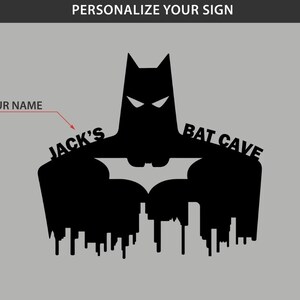 Batcave Sign Led, Custom Name Sign Neon, Kids Room Name Sign Led ...