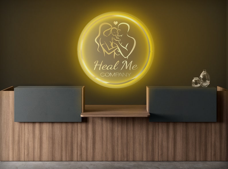 Custom Logo Neon Sign, Round Business Logo Sign, Neon Sign for Business ...