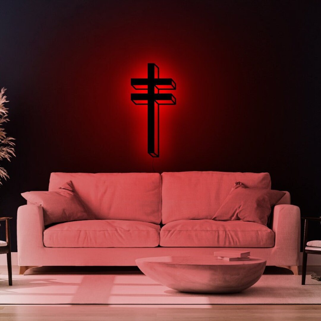 Cross Neon Light, Cross Led Light, Christian Neon Sign, Cross Neon Sign ...