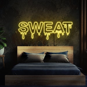 Dripping Sweat Neon Sign, Sweat Neon Sign, GYM Neon Sign, Workout Neon ...