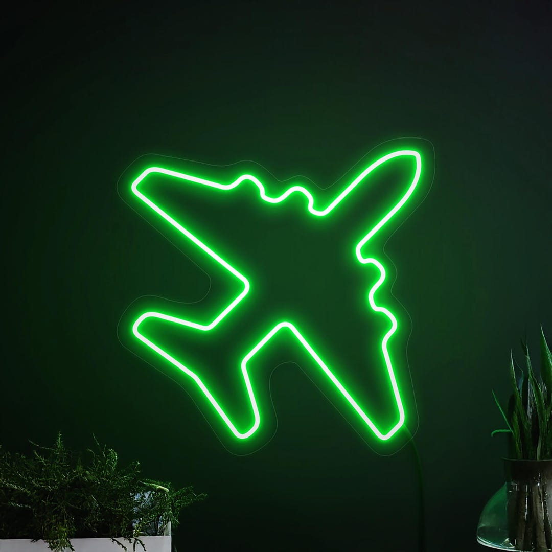 Airplane Neon Sign, Airplane Led Sign, Kids Room Neon Sign, Airplane ...
