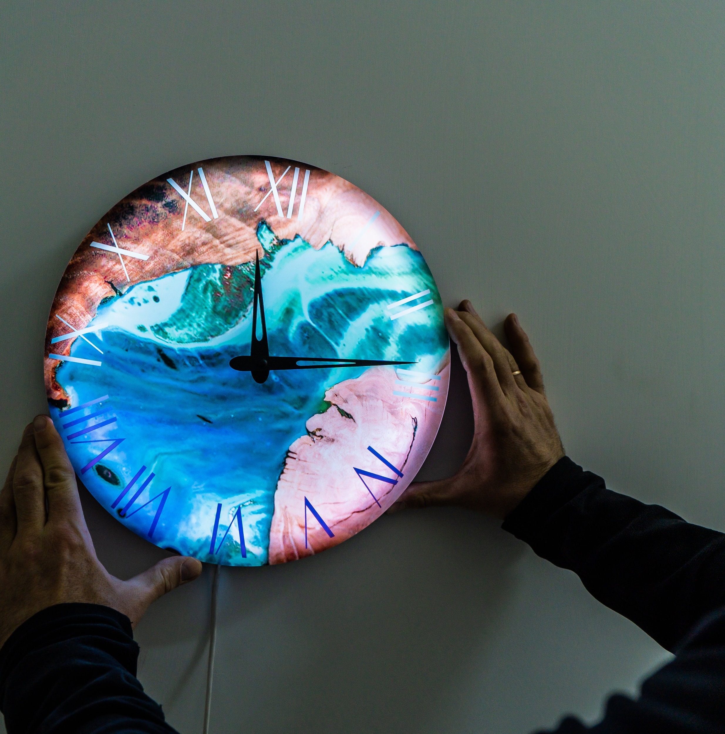 Wall Clock Light Up, Wall Clock With Led, Neon Wall Clock, Wall Clock ...