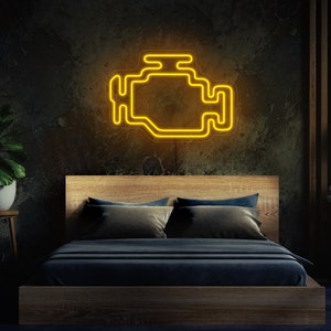 Check Engine Neon Sign, Engine Neon Sign, Garage Neon Sign, Check ...