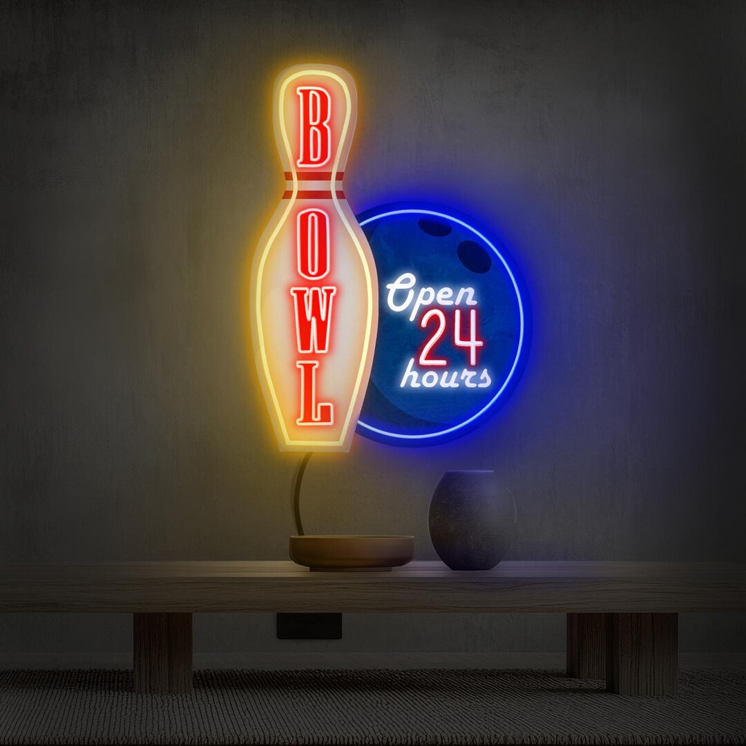 Bowling Neon Sign, Bowling Open Sign, Bowl Led Sign, Bowling Gift, Game ...