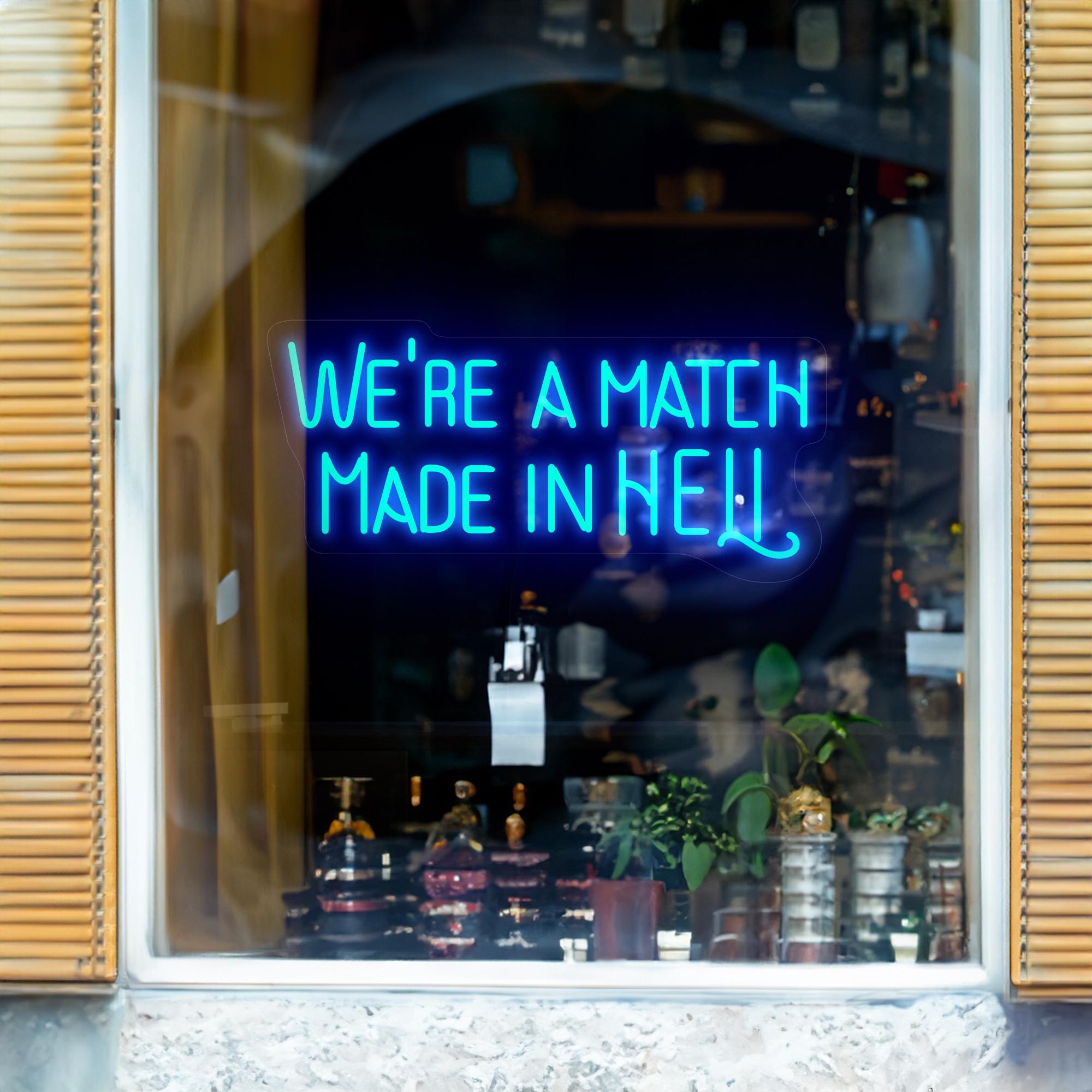We're a Match Made in Hell Sign, Gothic Neon Sign, Spooky Neon Sign ...