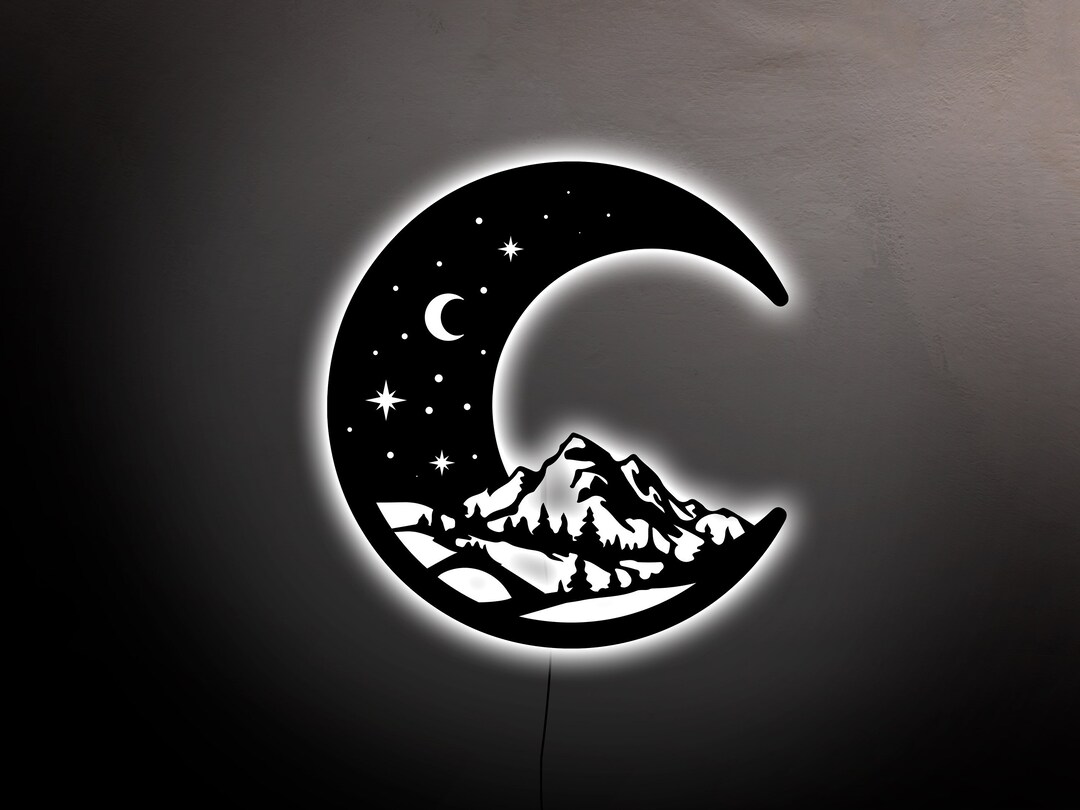Moon Led Sign Moon Neon Sign Moon Light Decor Moon Light - Etsy