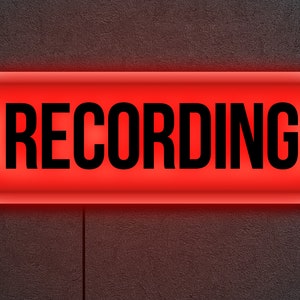 Recording Neon Sign, Recording Light up Sign, Recording Led Sign ...