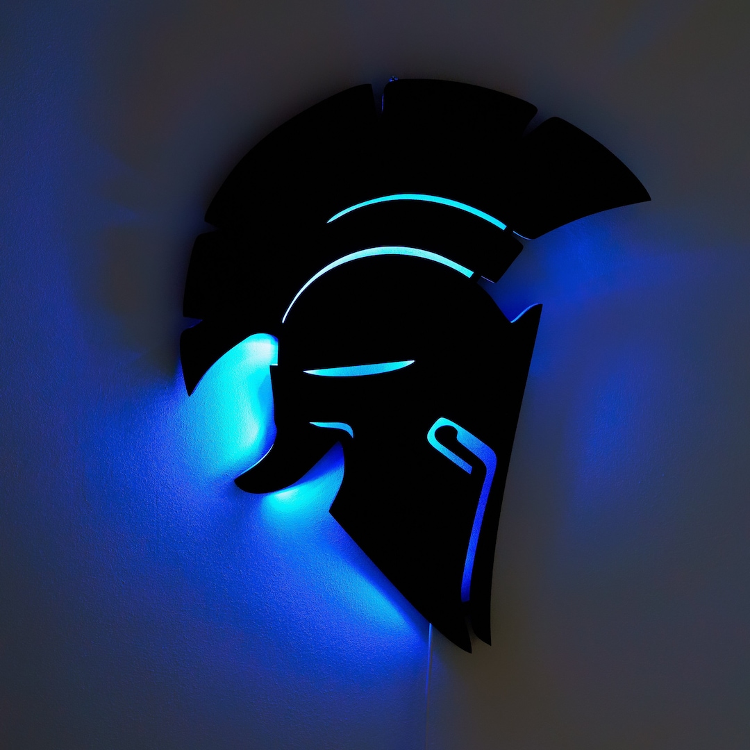 Spartan Neon Sign, Gladiator Neon Sign, Spartan Helmet Neon Sign ...