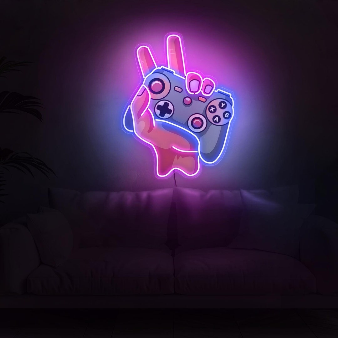 Gamer Neon Sign, Game Controller Led Sign, Gamepad Neon Sign, Kids Room ...