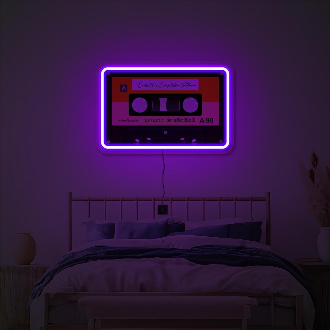 Cassette Tape Neon Sign Custom, Mixtape Neon Sign, Cassette Tape Led ...