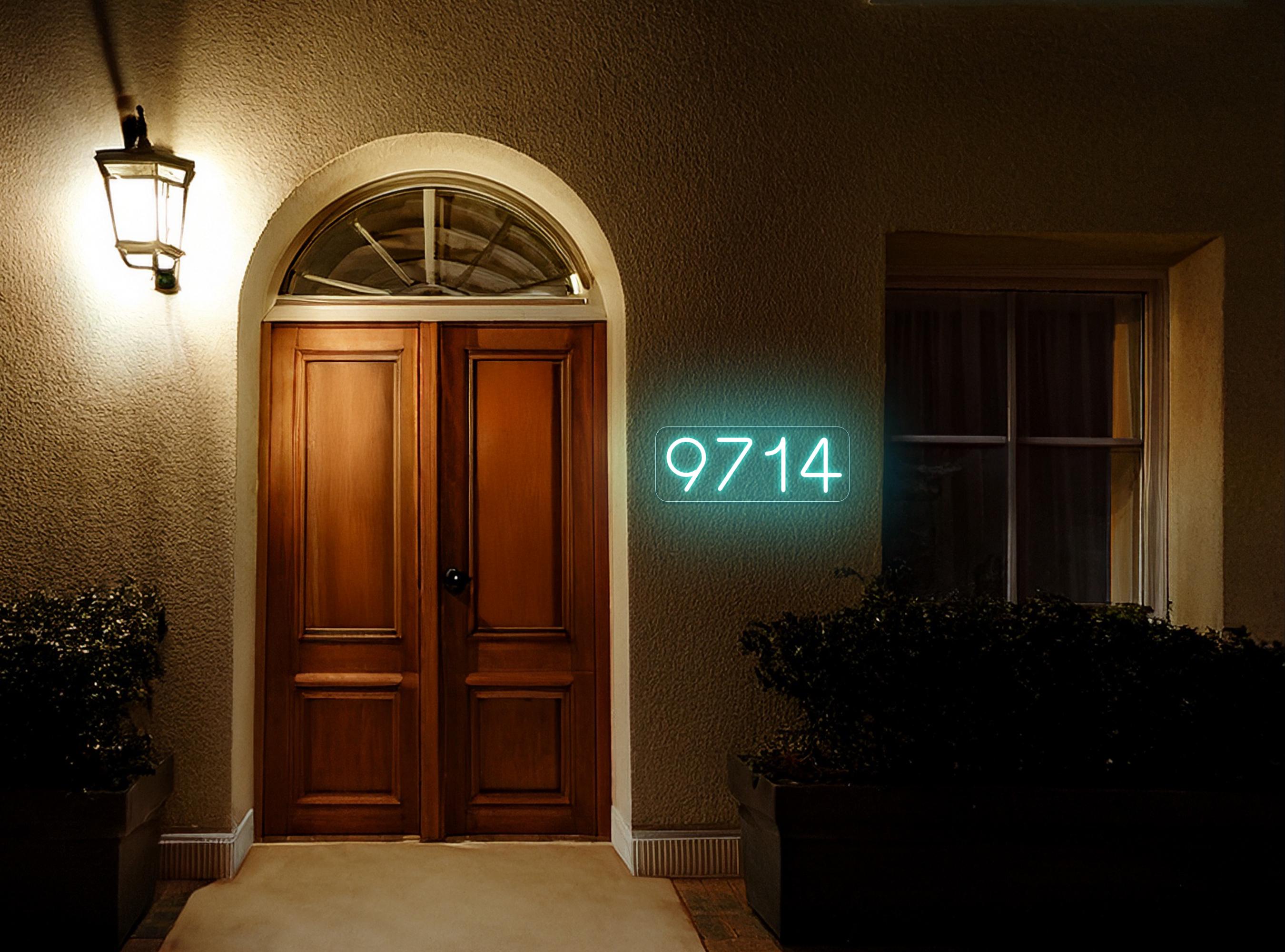 Custom House Number Led Sign, Personalized House Number Neon Sign, Home ...