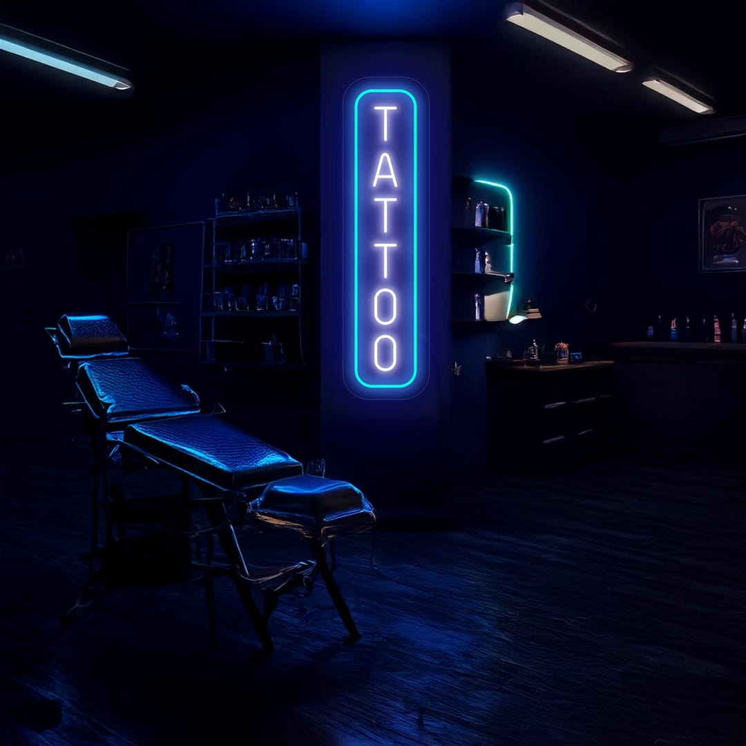 Tattoo Neon Sign, Vertical Tattoo Sign, Tattoo Led Sign, Tattoo Studio ...