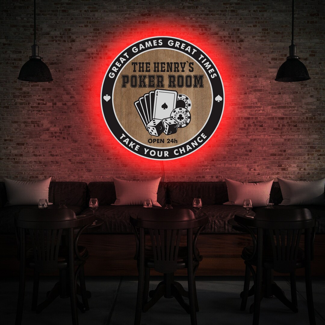 Poker Room Neon Sign, Custom Poker Sign, Personalized Poker Sign ...