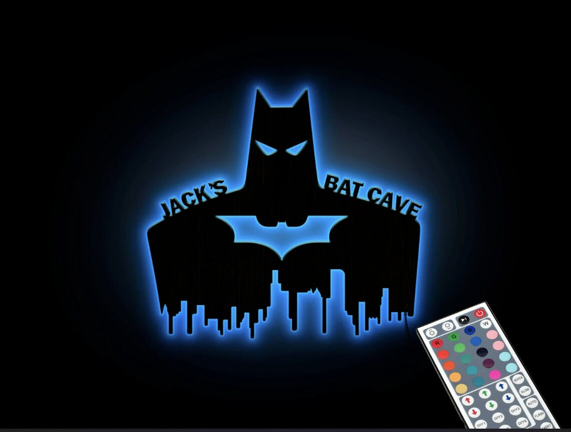 Batcave Sign Led Custom Name Sign Neon Kids Room Name Sign - Etsy