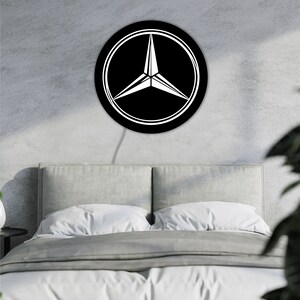 Mercedes Neon Sign, Mercedes Sign, Mercedes Led, Mercedes Logo Sign ...