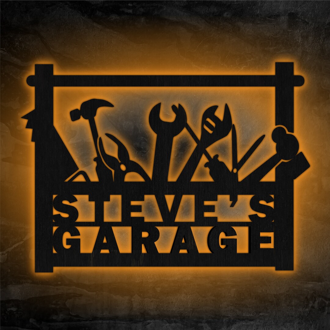 Garage Neon Sign Custom, Personalized Garage Sign for Men, Garage Sign ...
