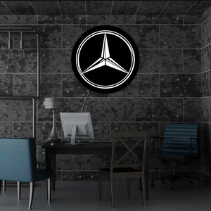 Mercedes Neon Sign, Mercedes Sign, Mercedes Led, Mercedes Logo Sign ...