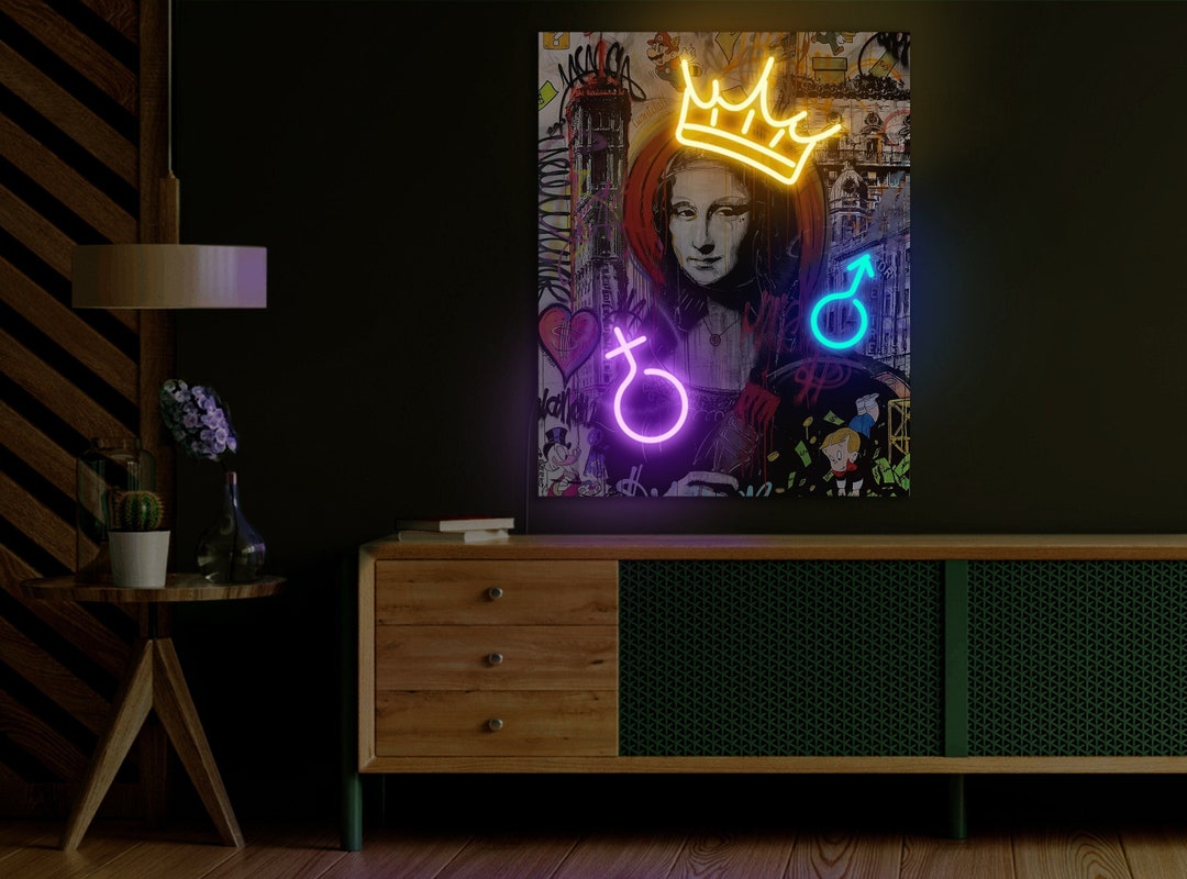 Mona Lisa Neon Sign, Mona Lisa Pop Art, Mona Lisa Neon Poster ...