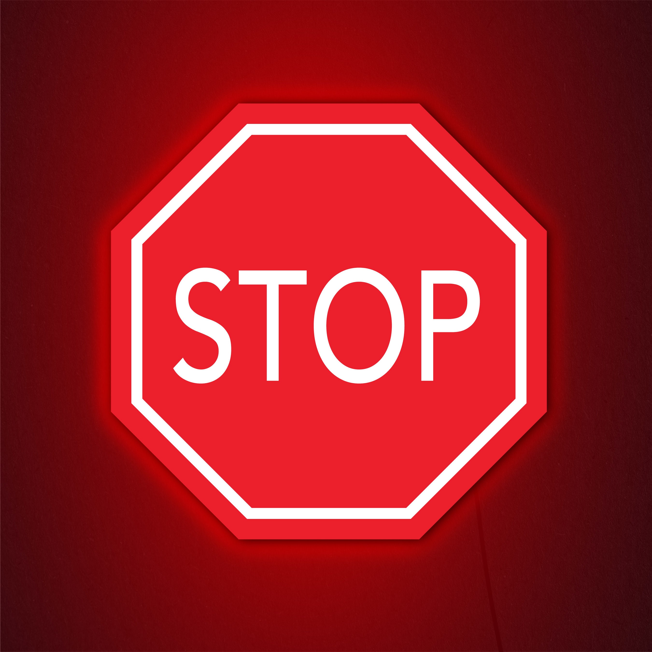 Stop Sign Decor Stop Sign Neon Stop Sign Art Acrylic Stop - Etsy