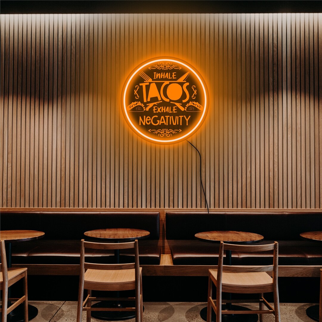 Tacos Neon Sign, Tacos Led Sign, Inhale Exhale Neon Sign, Mexican Food ...
