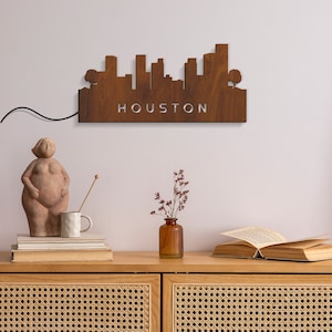 Houston Skyline Wall Art, Houston Skyline Sign, Houston Skyline Light ...