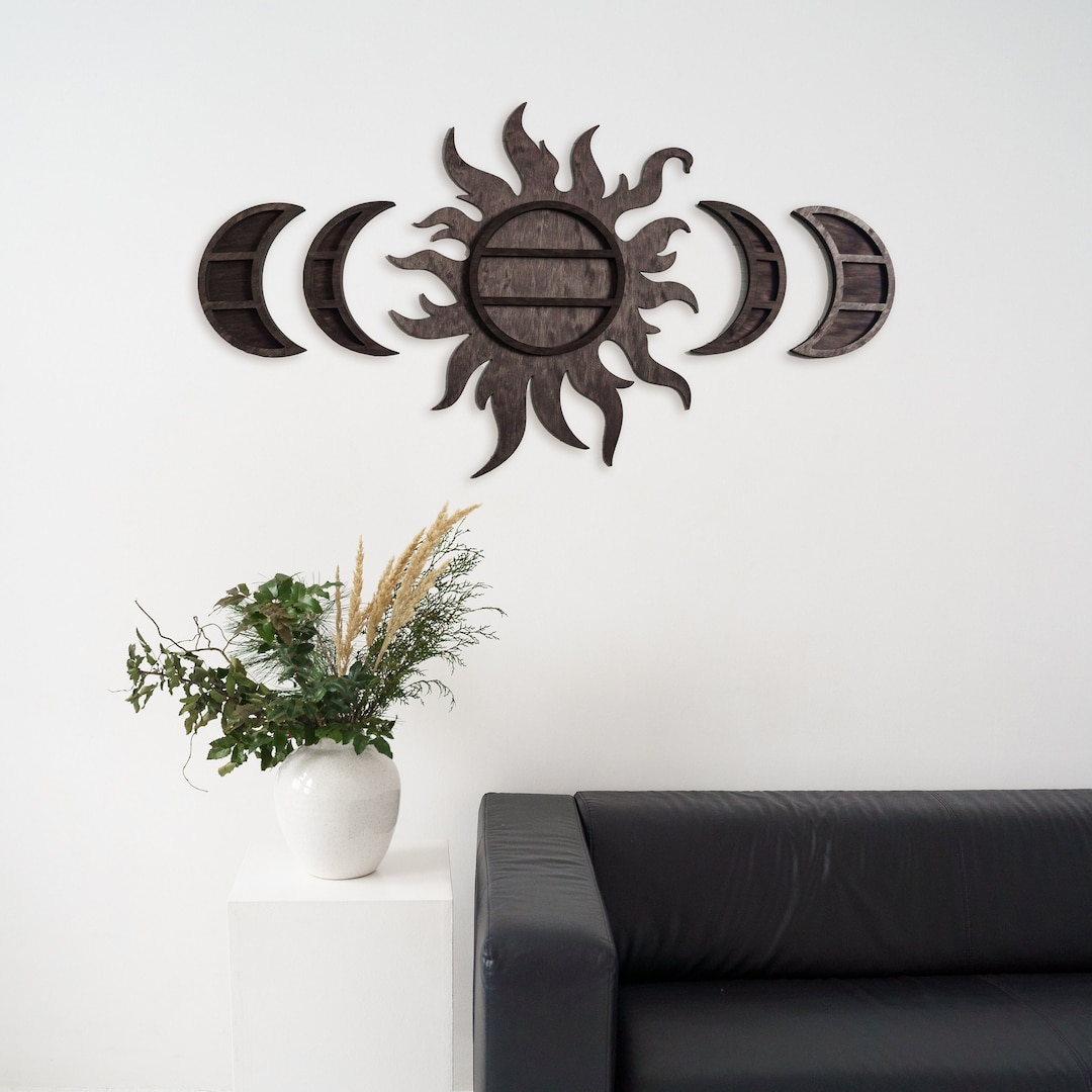 Moon Phase Shelf, Moon Shelf Wood, Moon Phases Shelf Decor, Moon Shelf ...