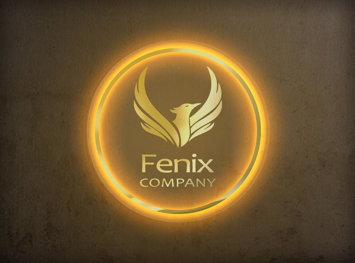 Custom Logo Neon Sign, Round Business Logo Sign, Neon Sign for Business ...