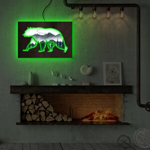 Bear Neon Sign, Bear Led Sign, Bear Wood Sign, Bear Light up Sign ...