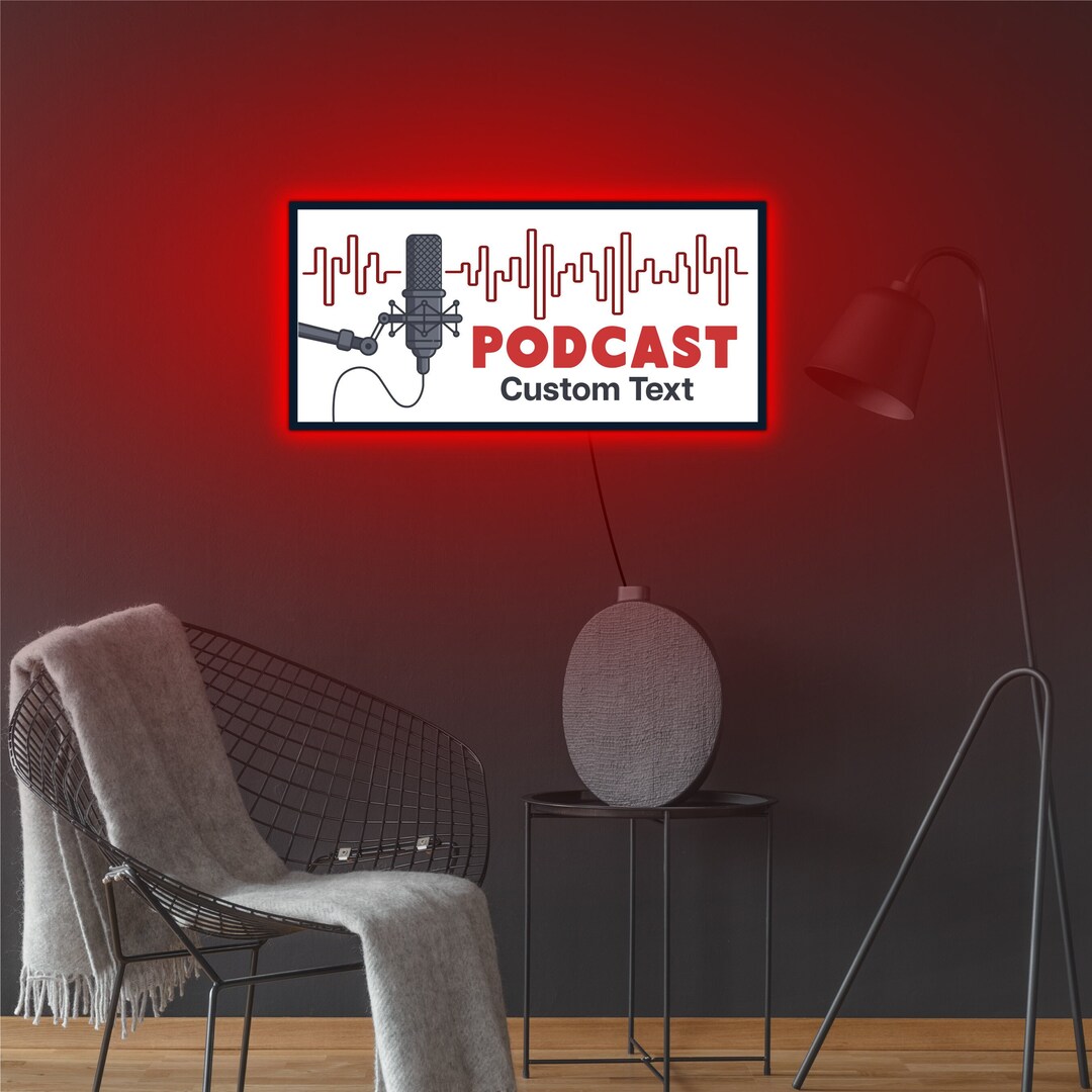 Podcast Neon Sign, Podcast Led Sign, Podcast Sign, Podcast Logo Sign ...