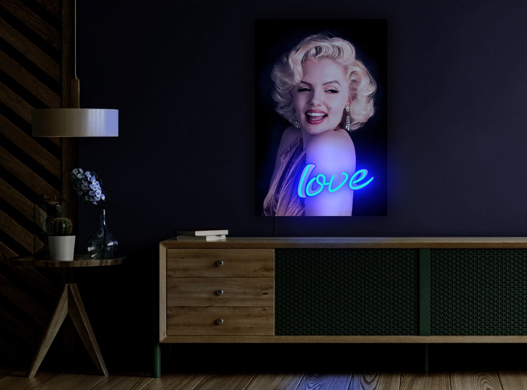 Marilyn Monroe Neon Sign, Love Neon Sign, Marilyn Monroe Pop Art, Love ...