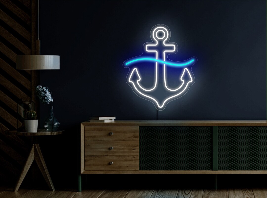 Anchor Led Sign, Anchor Neon Sign, Sailor Neon Sign, Nautical Neon Sign ...