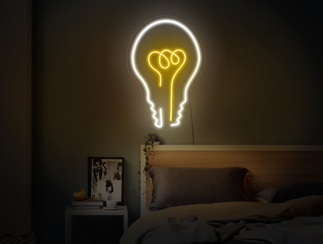 Light Bulb Led Sign, Light Bulb Neon Sign, Lamp Neon Sign, Neon Sign ...