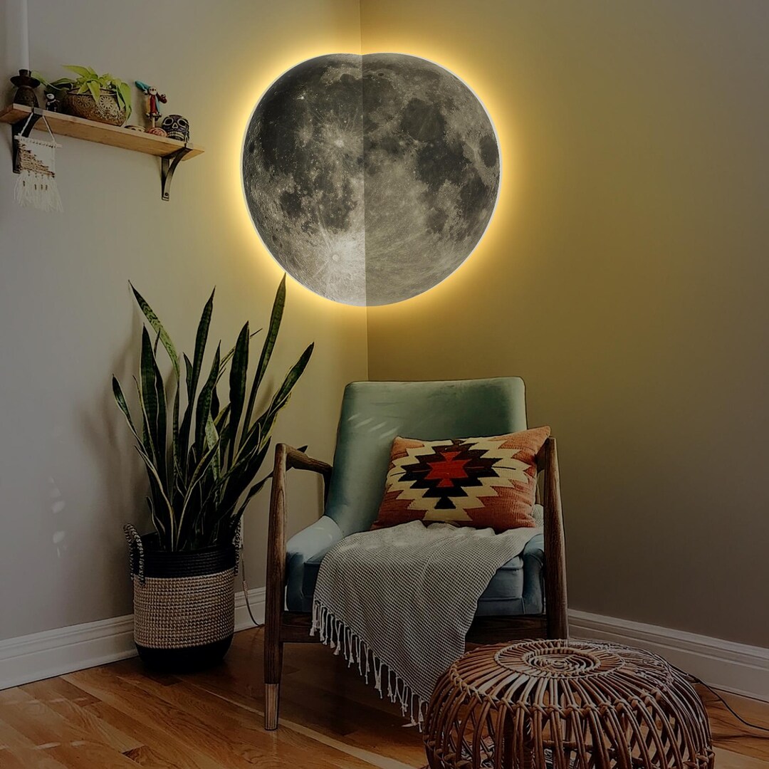 Moon Neon Sign, Moon Led Sign, Moon Night Light, Moon Wall Lamp, Full ...