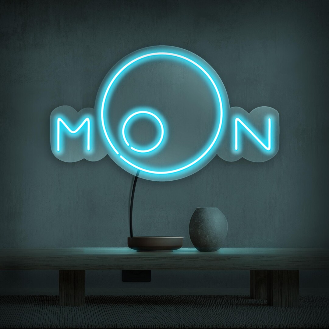 Moon Neon Sign, Moon Led Sign, Moon Lamp, Neon Sign Bedroom, Moon Lover ...