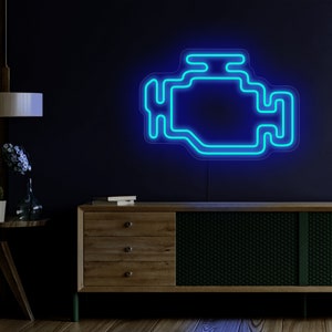 Check Engine Neon Sign, Engine Neon Sign, Garage Neon Sign, Check ...