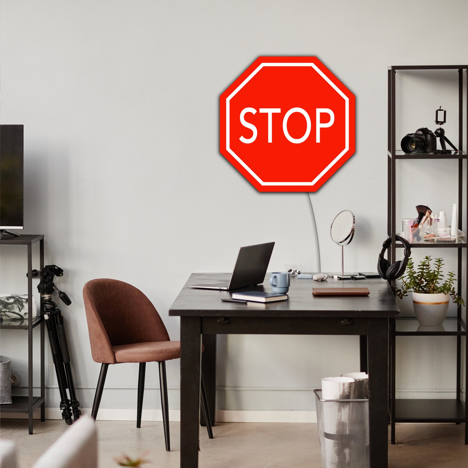 Stop Sign Decor Stop Sign Neon Stop Sign Art Acrylic Stop - Etsy