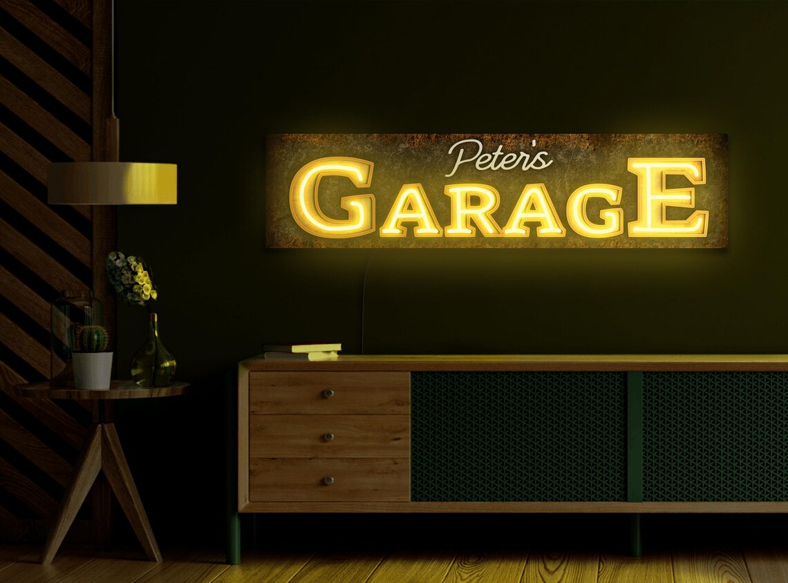 Garage Neon Sign, Custom Garage Sign, Personalized Garage Sign, Garage ...