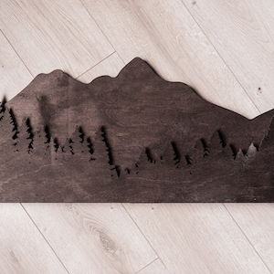 Mountain Wall Art With Lights, Mountain With Trees Wall Art, Mountain ...
