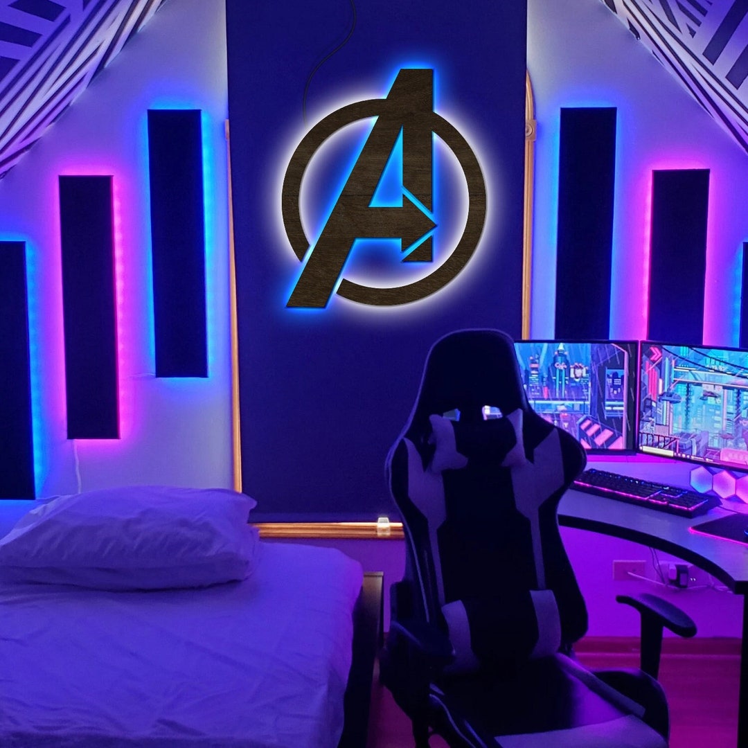 Avengers Neon Sign, Avengers Led Sign, Superhero Led Sign, Superhero ...