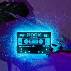Cassette Tape Neon Sign, Cassette Neon Sign, Mixtape Sign, Retro Neon ...