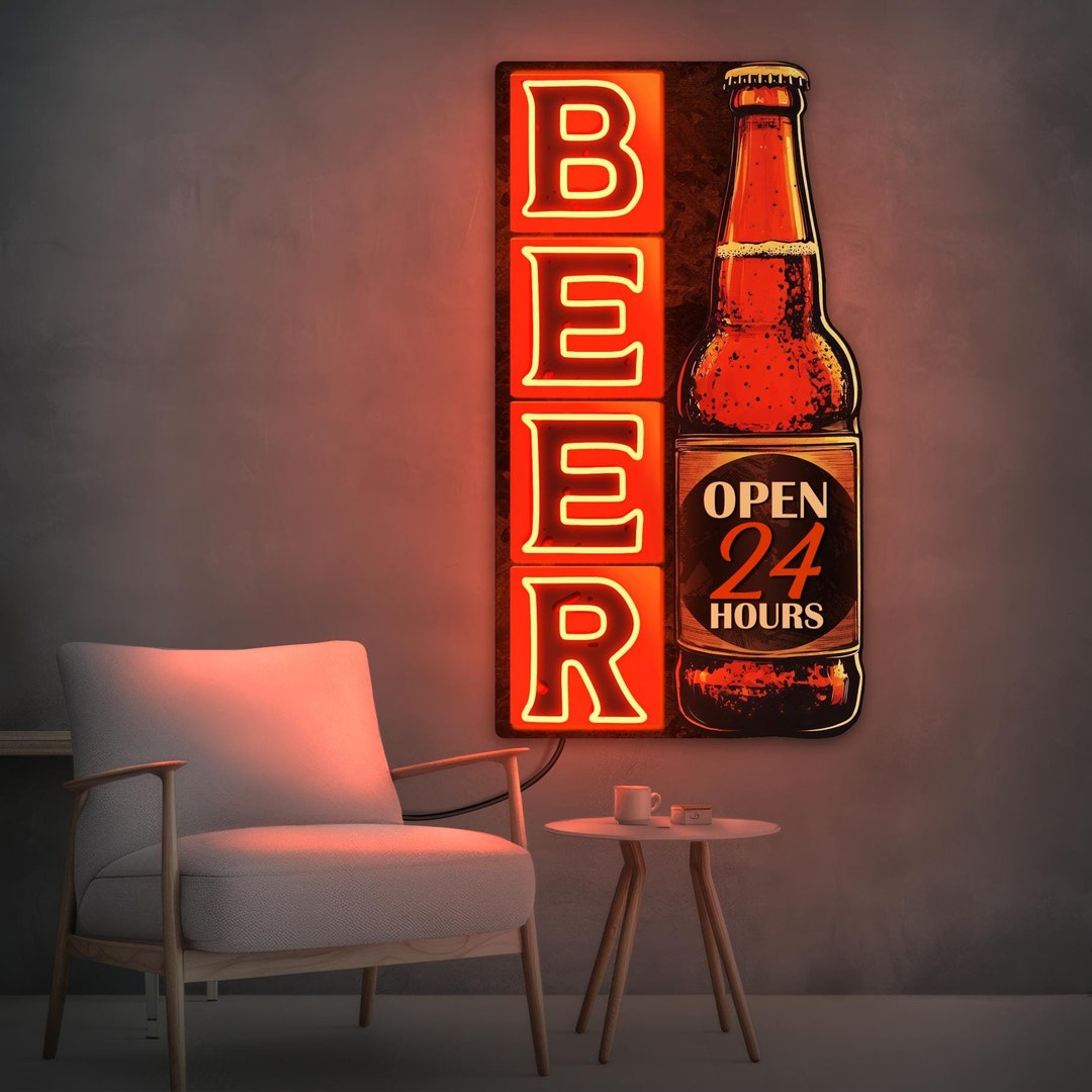 Beer Led Sign, Beer Bottle Sign, Bar Open Sign, Beer Bar Open Sign, Bar ...