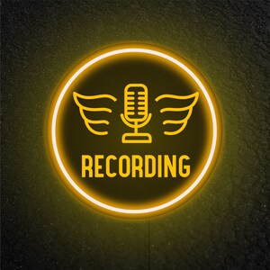 Recording Neon Sign, Recording Led Sign, Recording Light Sign ...